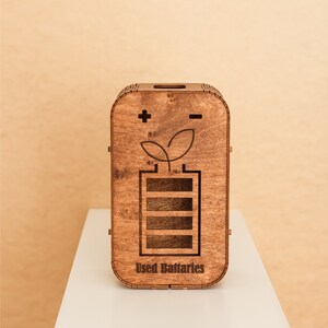 Battery Box, Recycling Batteries Container, Used Batteries Wooden Box ...