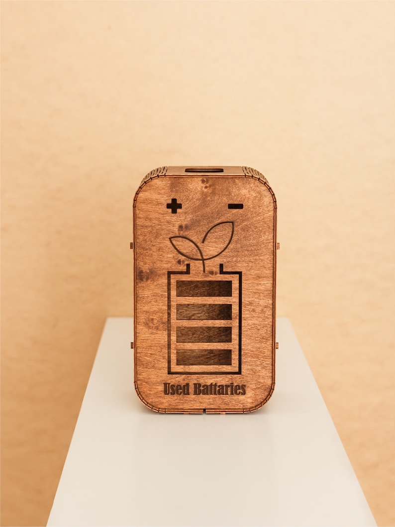 Battery Box, Recycling Batteries Container, Used Batteries Wooden Box ...