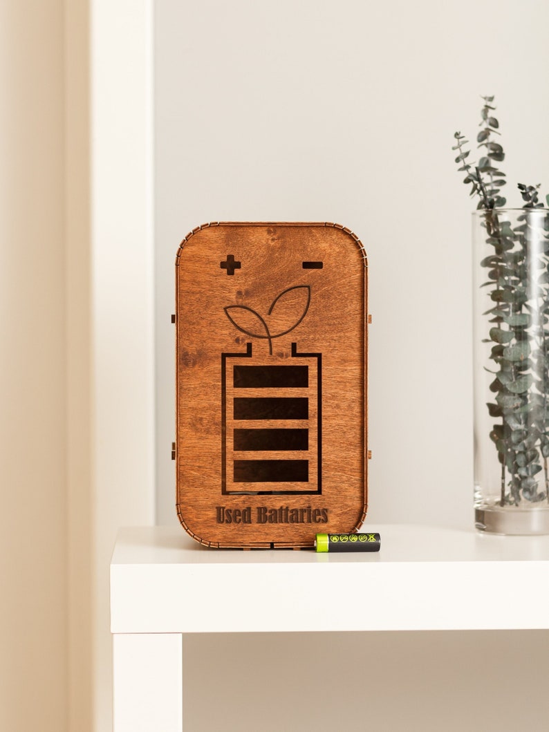 Battery Box, Recycling Batteries Container, Used Batteries Wooden Box ...