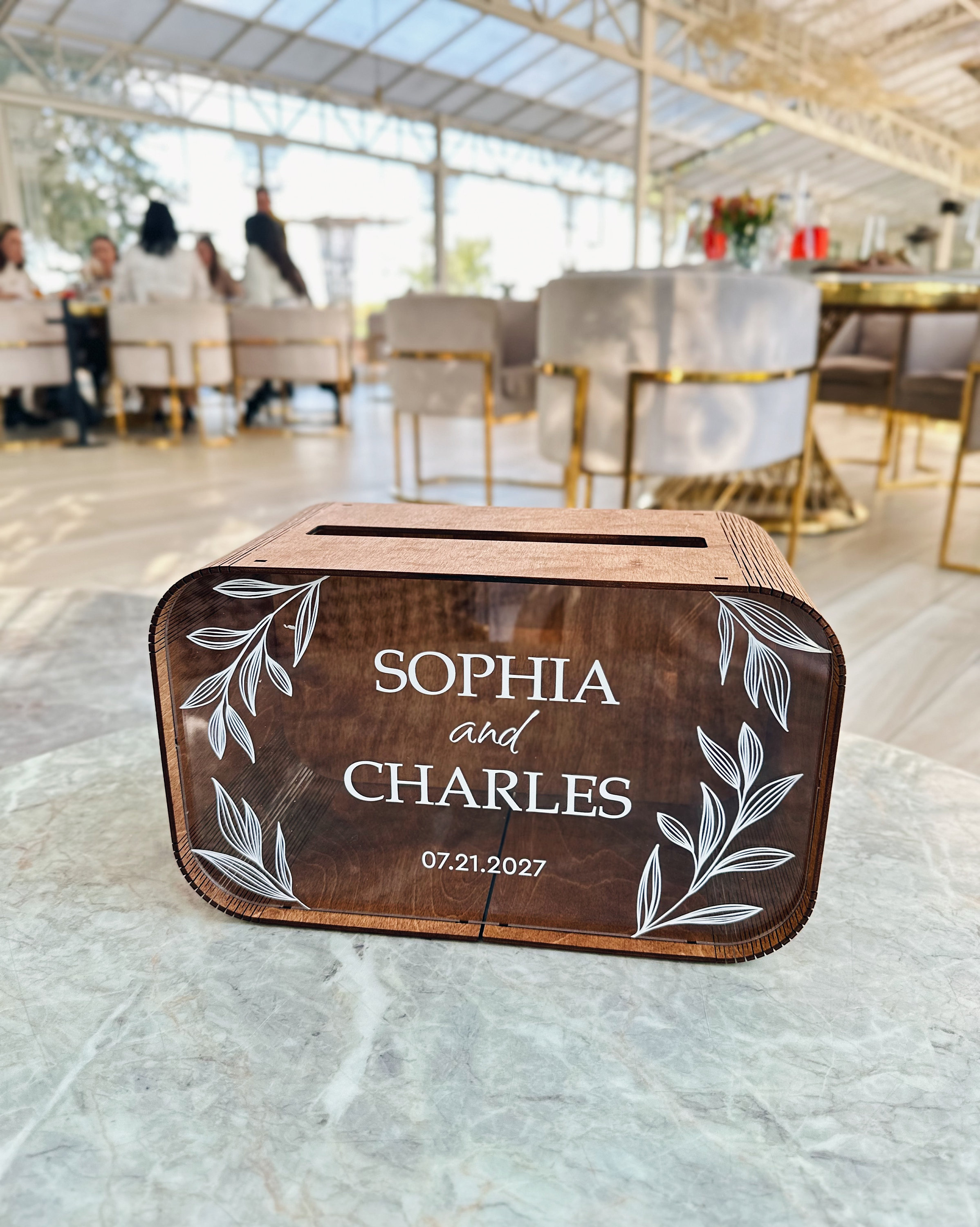 Acrylic Wedding Card Box, Personalized Card Box With Slot for Wedding ...
