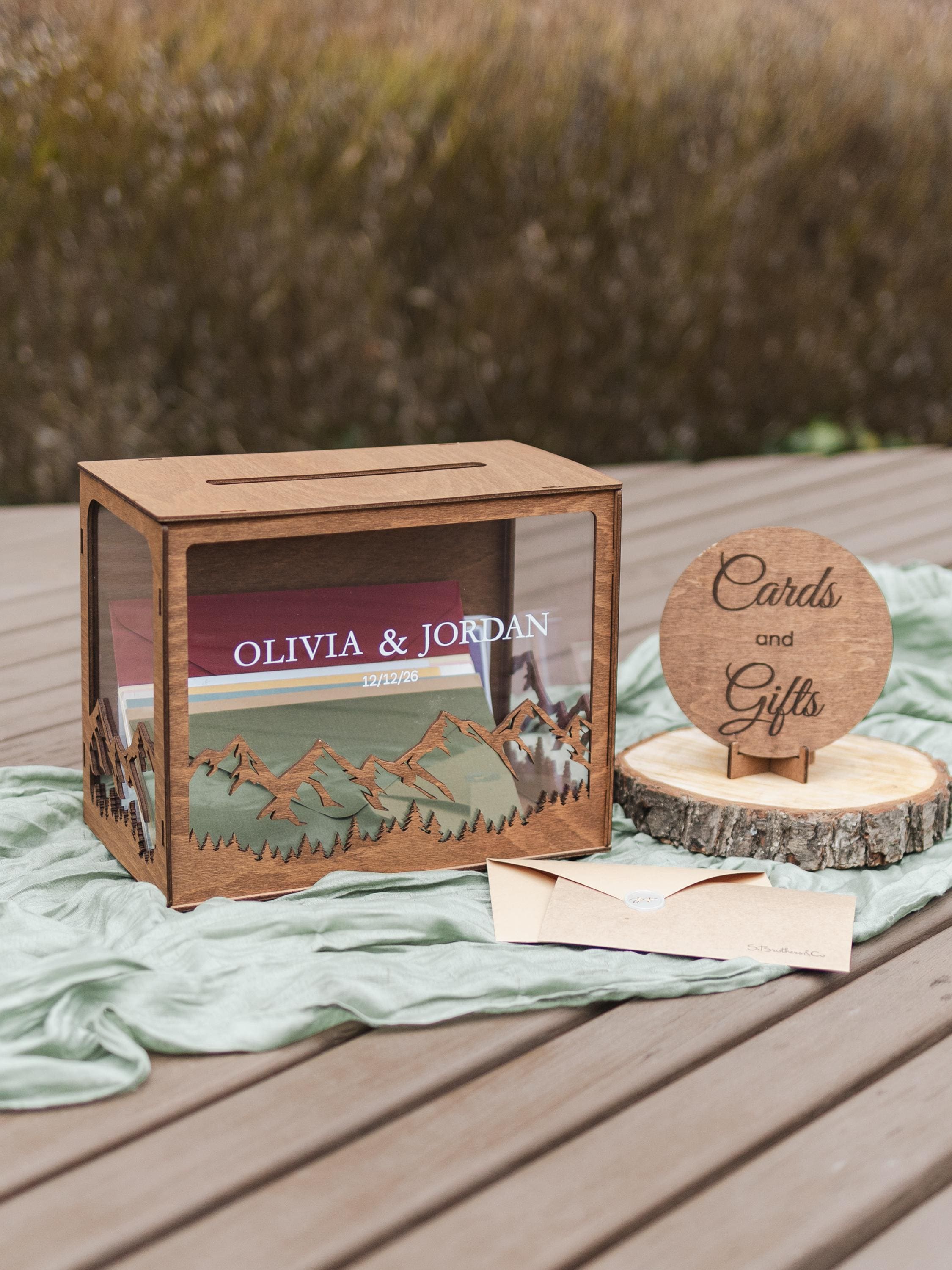 Mountain Shape Card Box With Slot for Wedding, Wedding Post Card Box ...