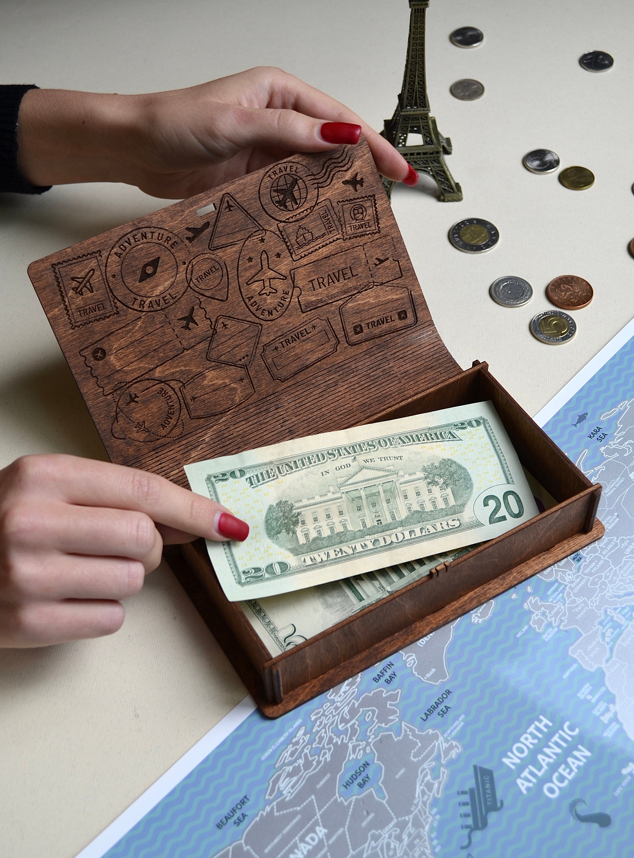 Gift Box Cash Box Travel Fund Money Box Wooden Box for - Etsy Canada