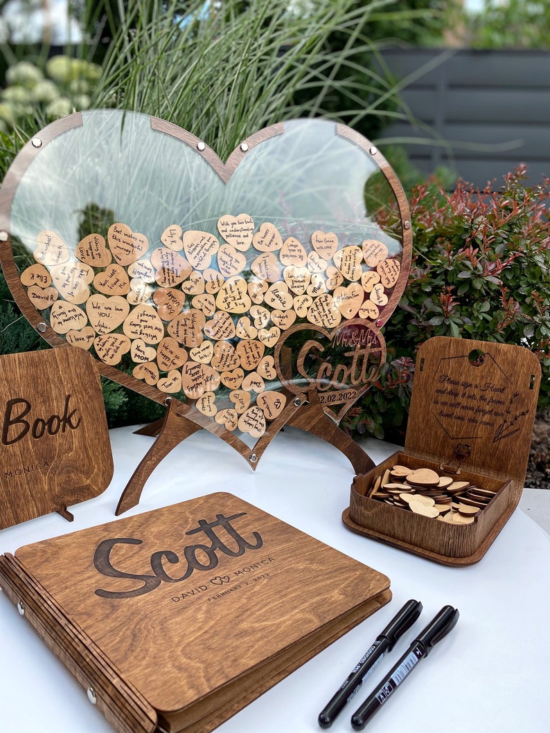 Guest Book Alternative Wooden Wedding Guest Book Rustic - Etsy