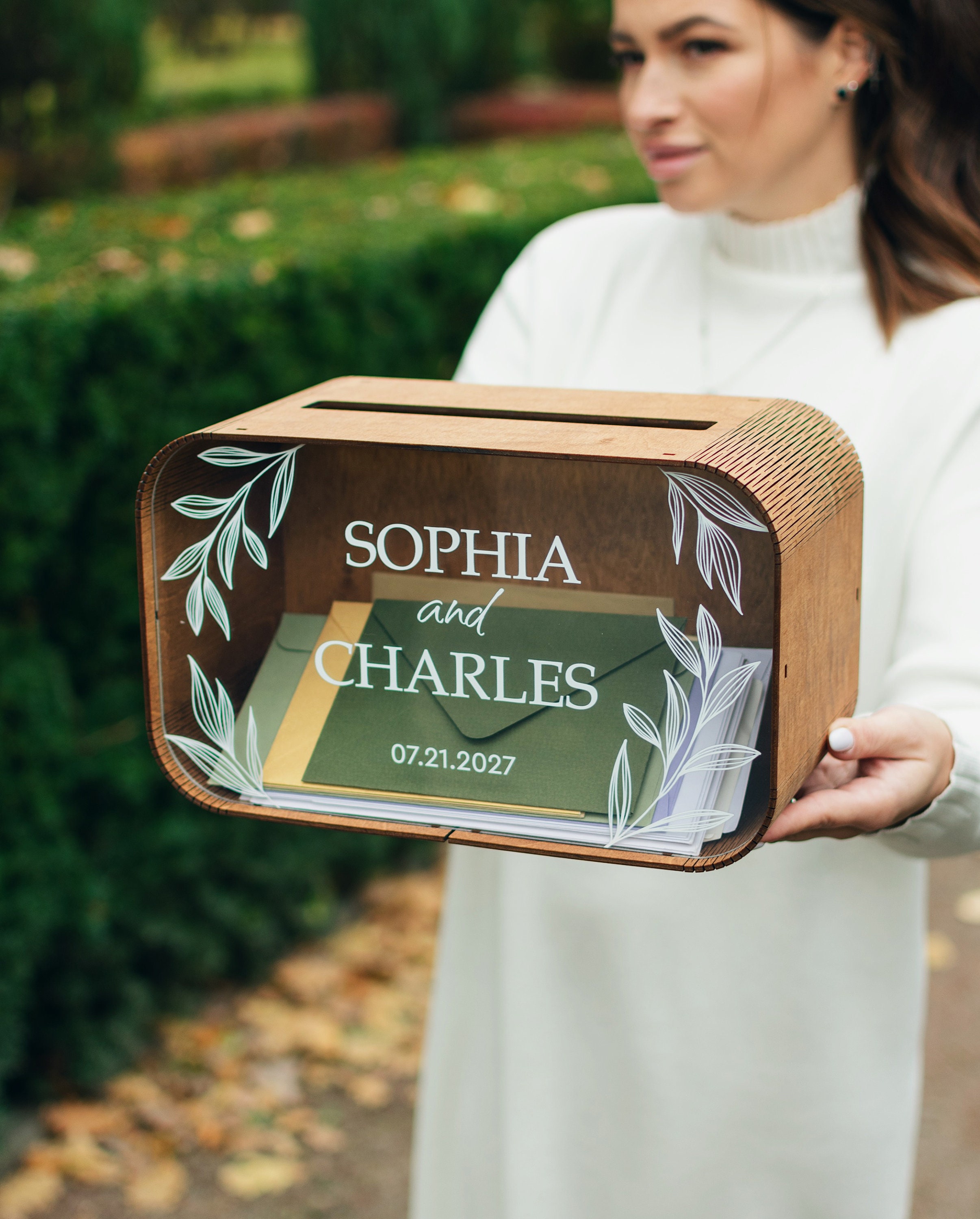 Acrylic Wedding Card Box, Personalized Card Box With Slot for Wedding ...