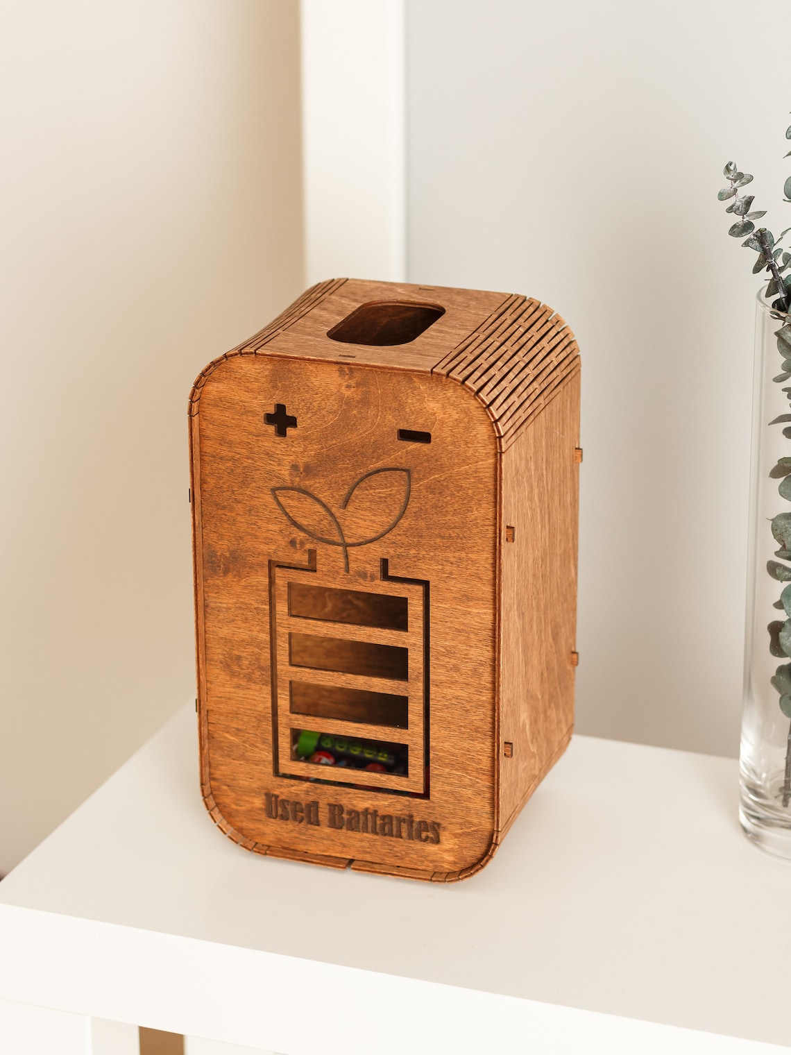 Battery Box, Recycling Batteries Container, Used Batteries Wooden Box ...