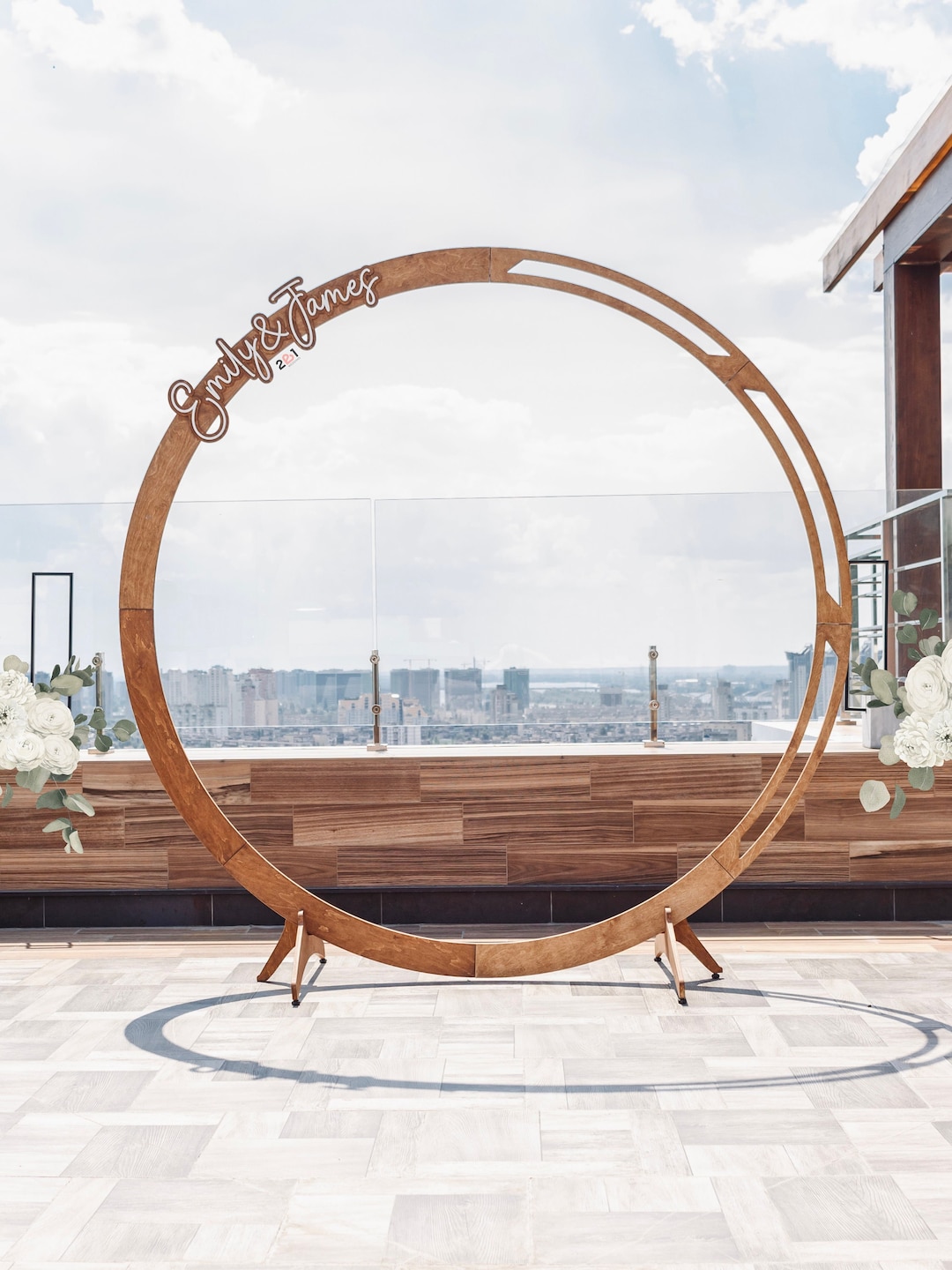 Personalized Ceremony Wedding Arch, Hexagon Circle Wedding Arch, Wooden ...