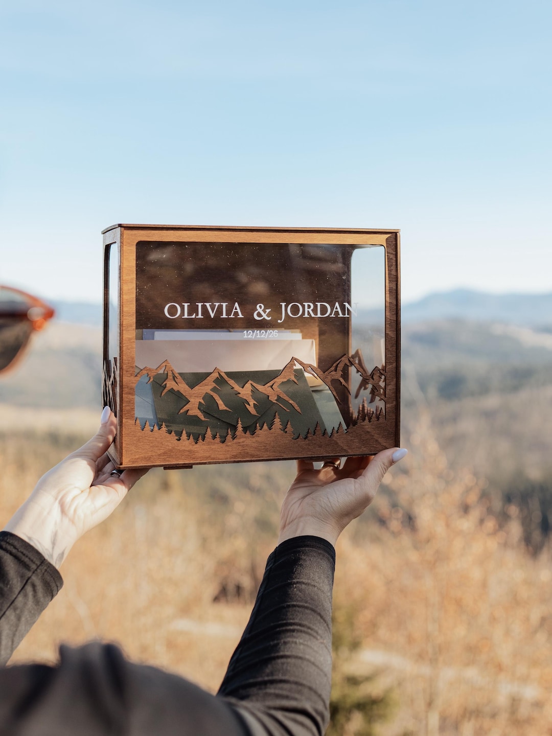 Mountain Shape Card Box With Slot for Wedding, Wedding Post Card Box ...