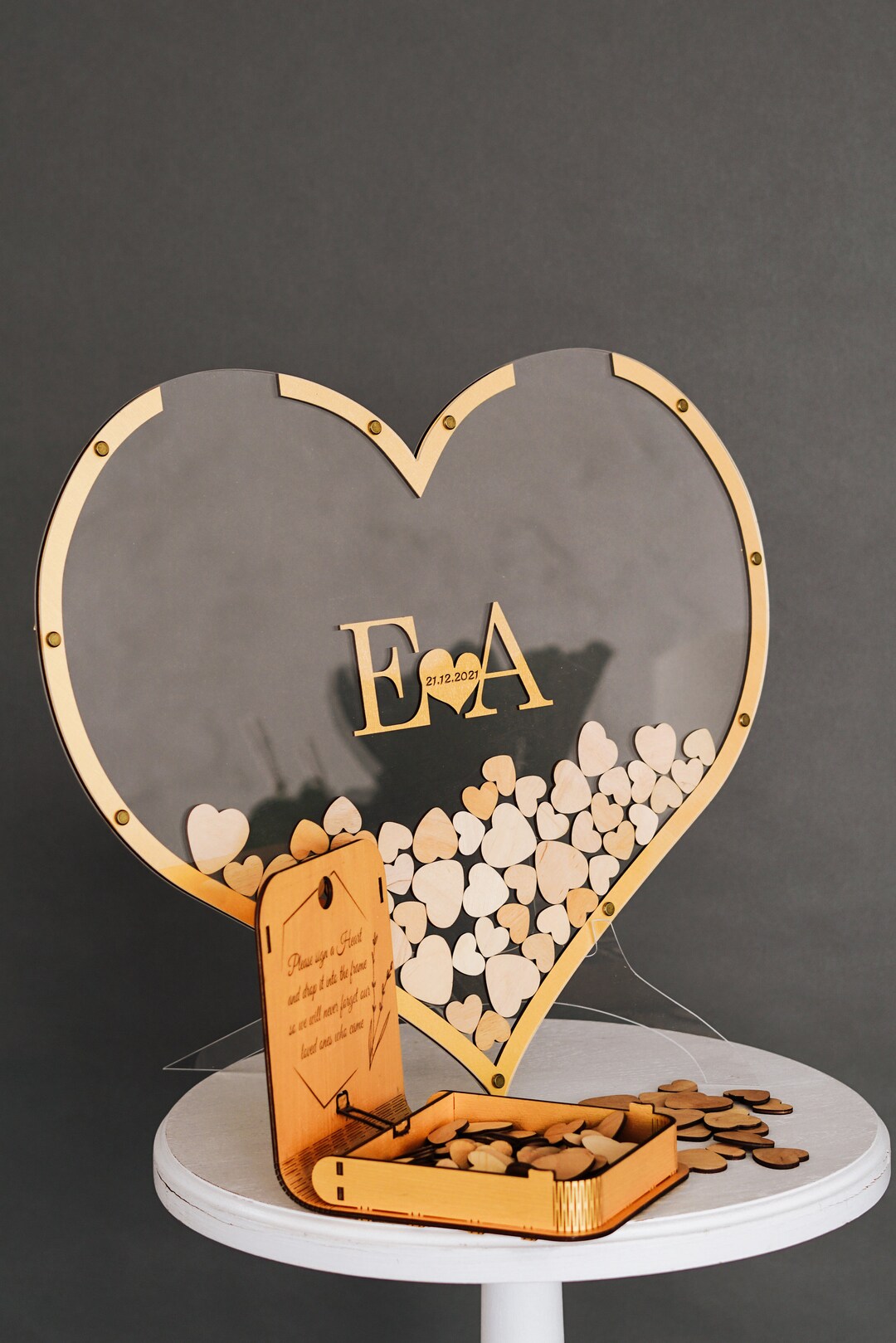 Hearts Form – Simple Wedding Sign, Wedding Guest Book, Guest Book ...