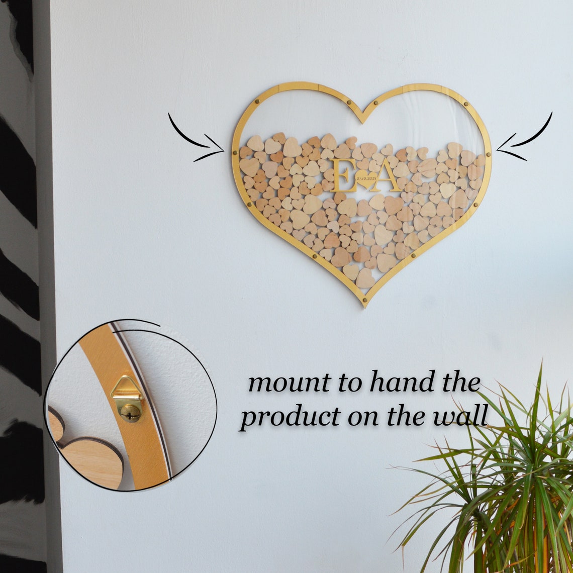 Hearts form Simple wedding sign Wedding Guest Book Guest | Etsy