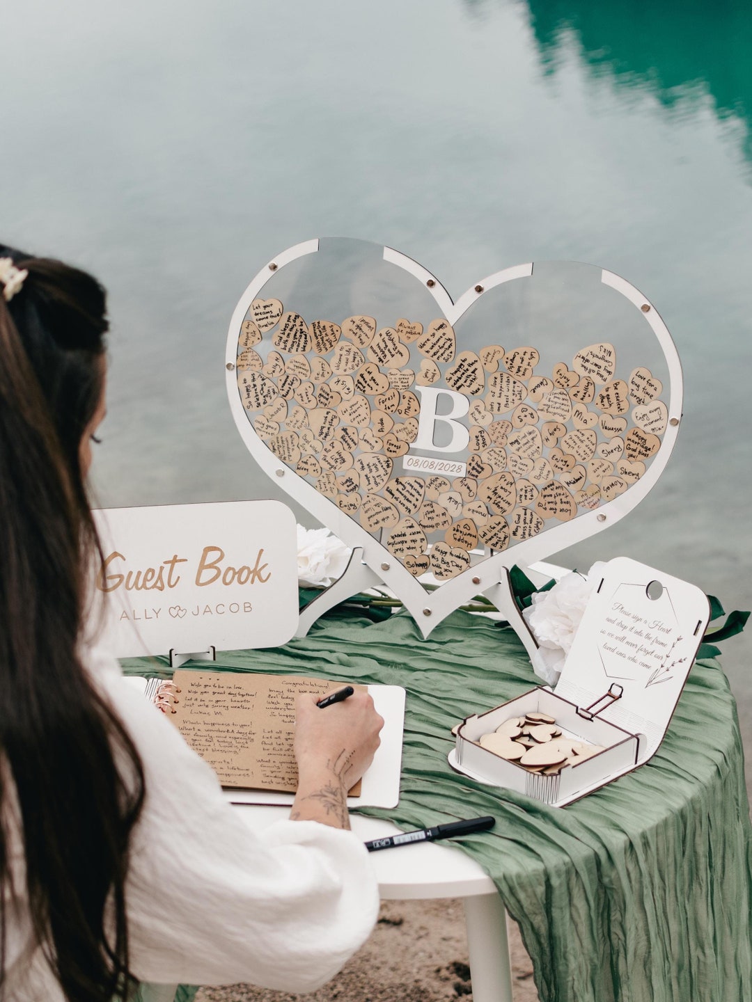 White Guest Book Alternative for Wedding, Personalized Wedding Sign ...