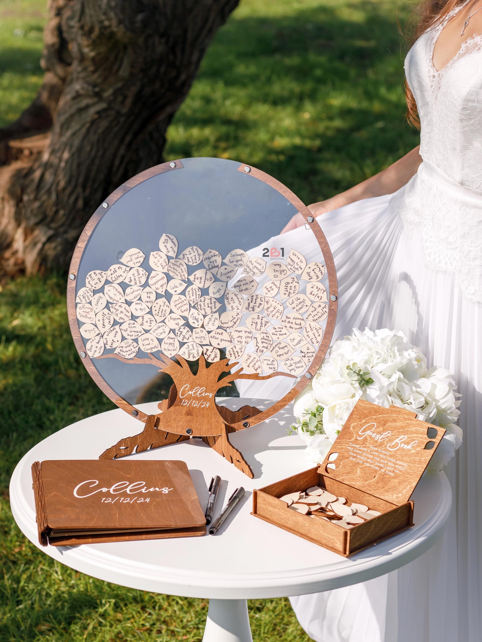 Wedding Tree Guest Book Alternative, Custom Wood Family Sign Guest Book ...
