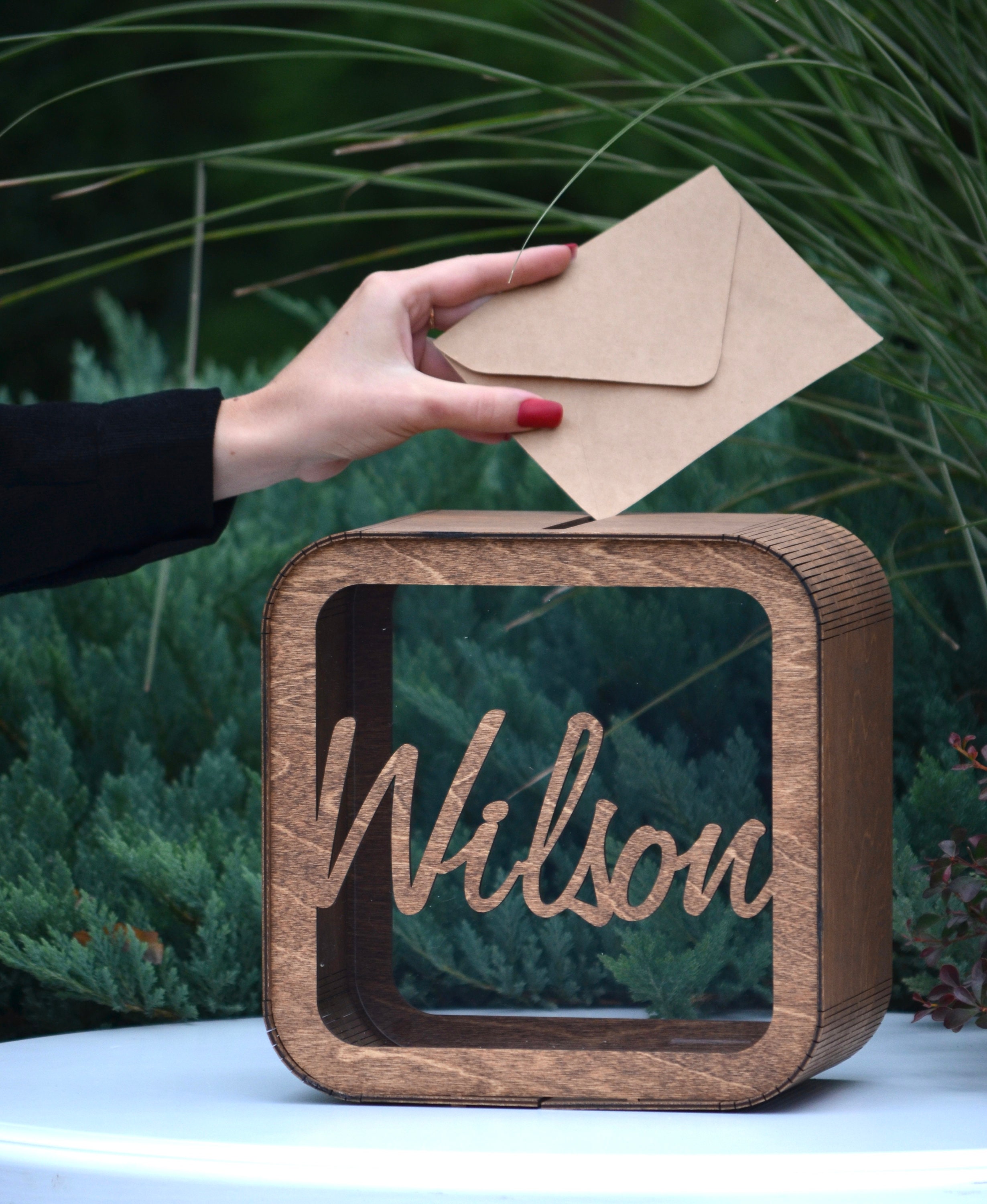 Personalized Wedding Box, Card Box for Wedding, Wood Card Box, Post Box ...