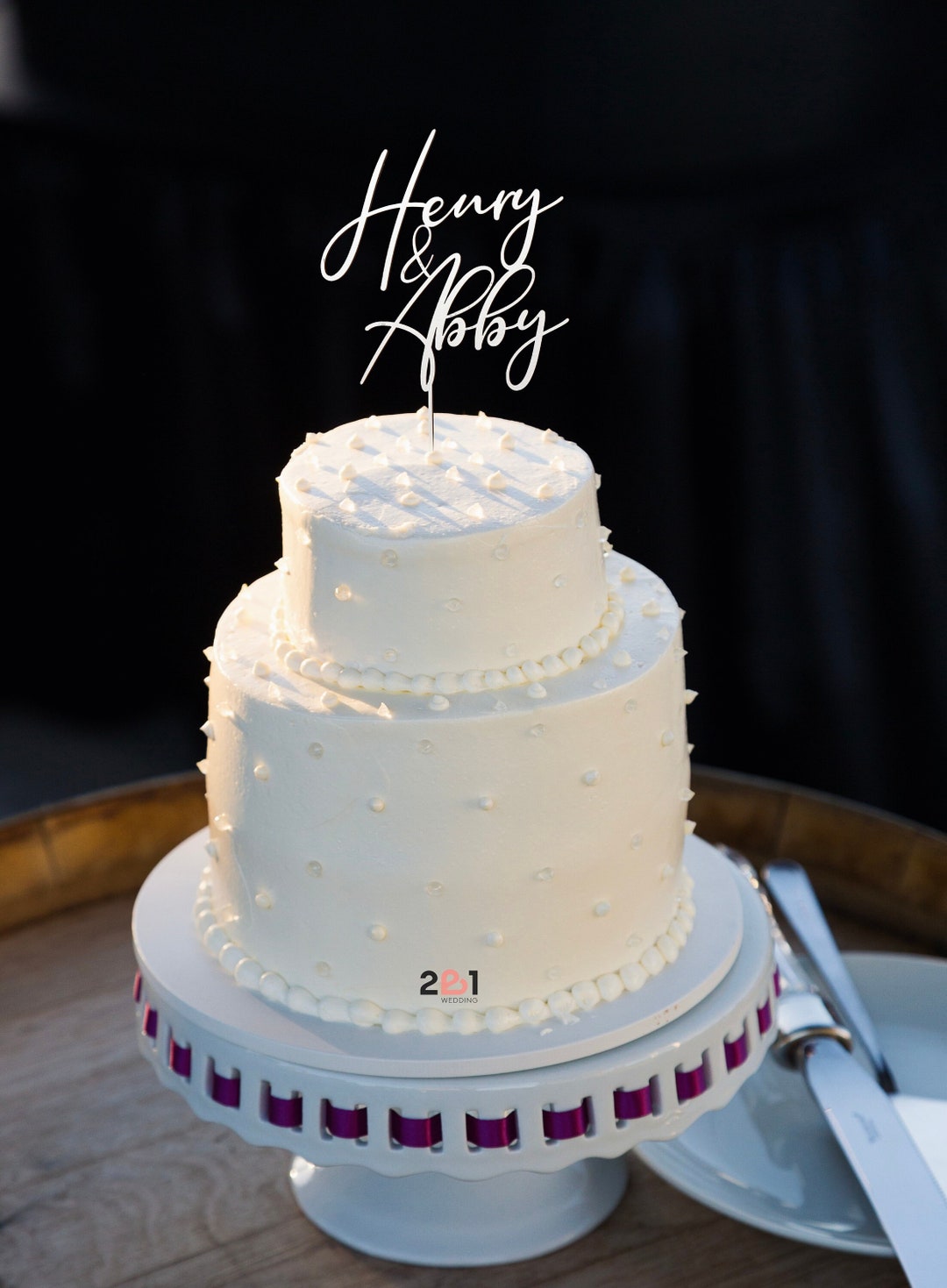 Wedding Cake Topper, White Cake Topper Wedding, Personalized Cake ...