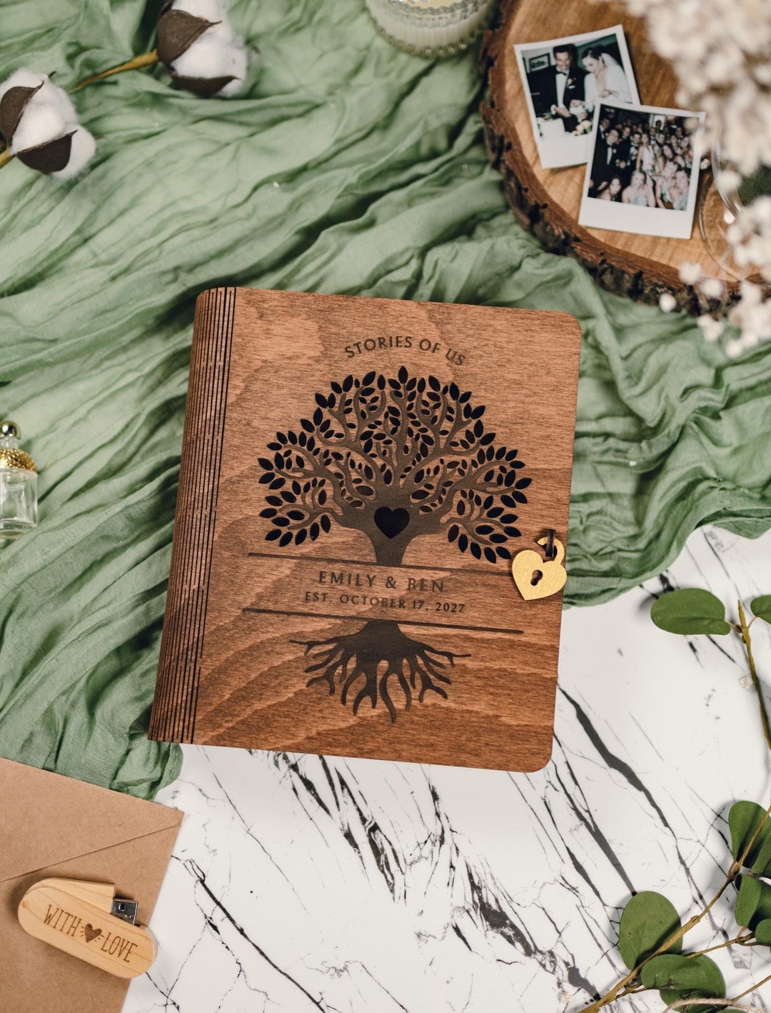 Memory Book Box Family Tree, Personalized Wooden Keepsake Chest ...