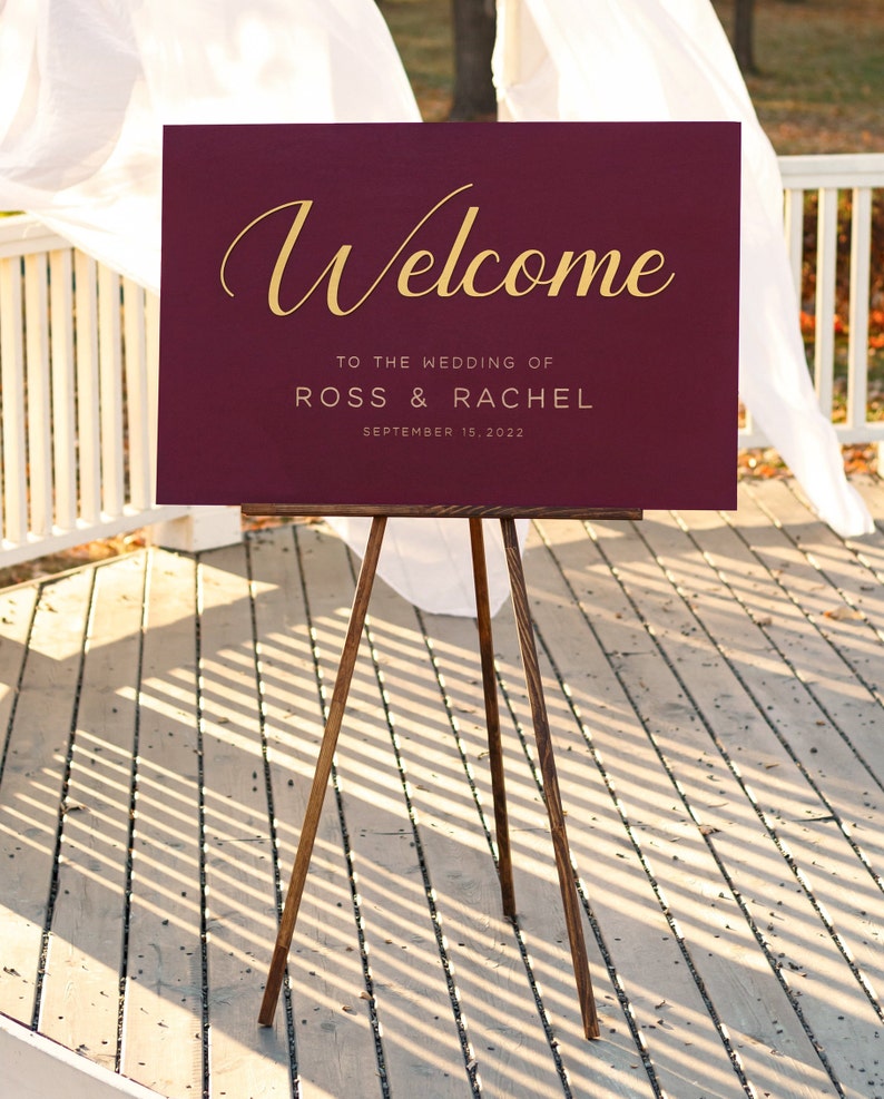 Wedding Welcome Sign, Personalized Welcome Board, Wooden Wedding Sign ...