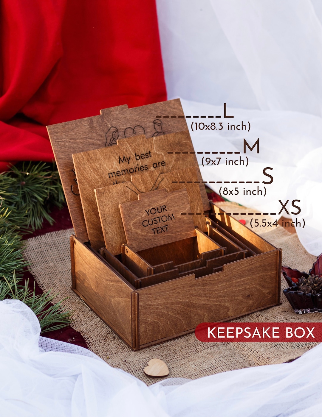 Personalized Memory Box, Wooden Keepsake Chest, Engraved Gift Box ...