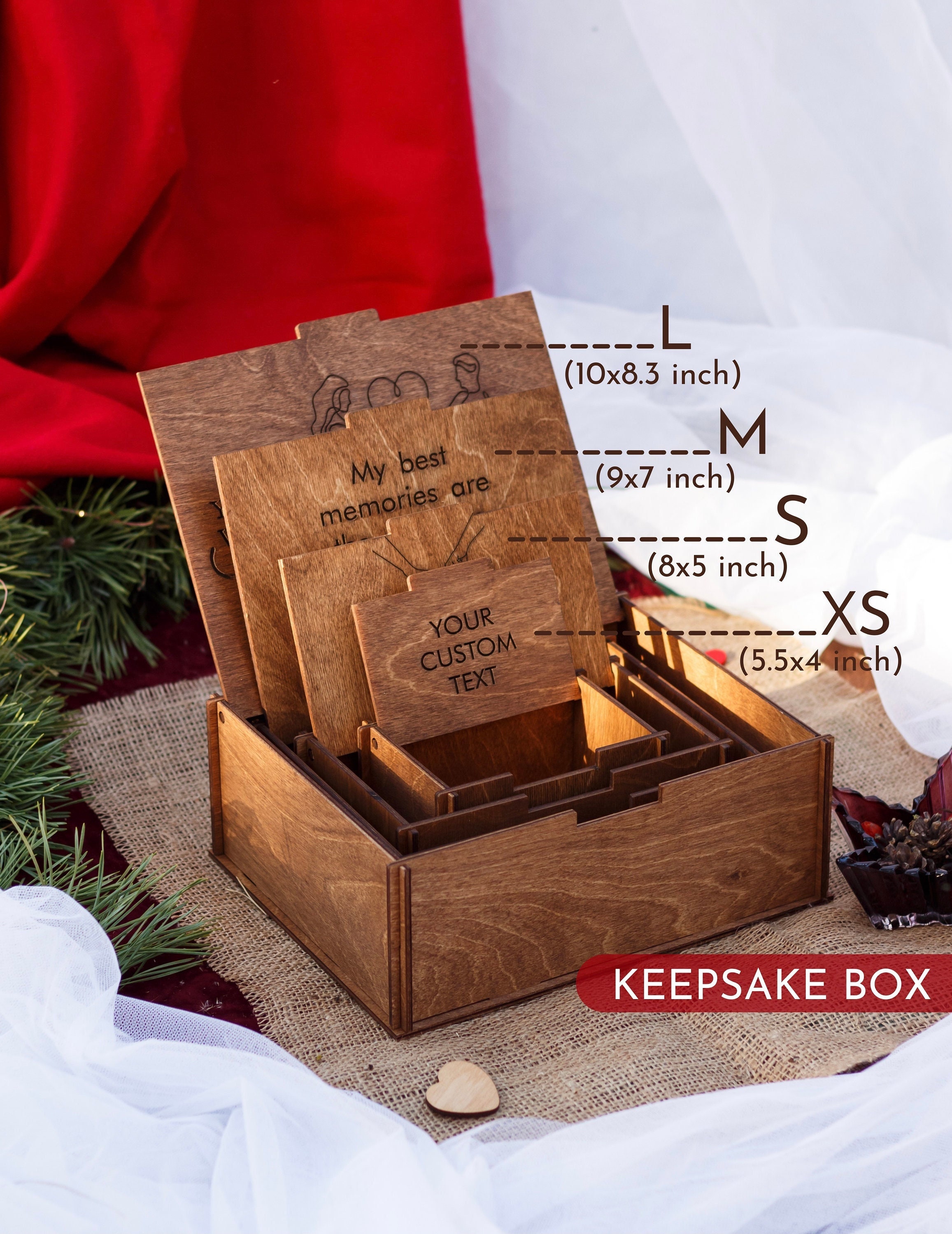 Keepsake Box Wooden Memory Chest Personalized Gift Box | Etsy