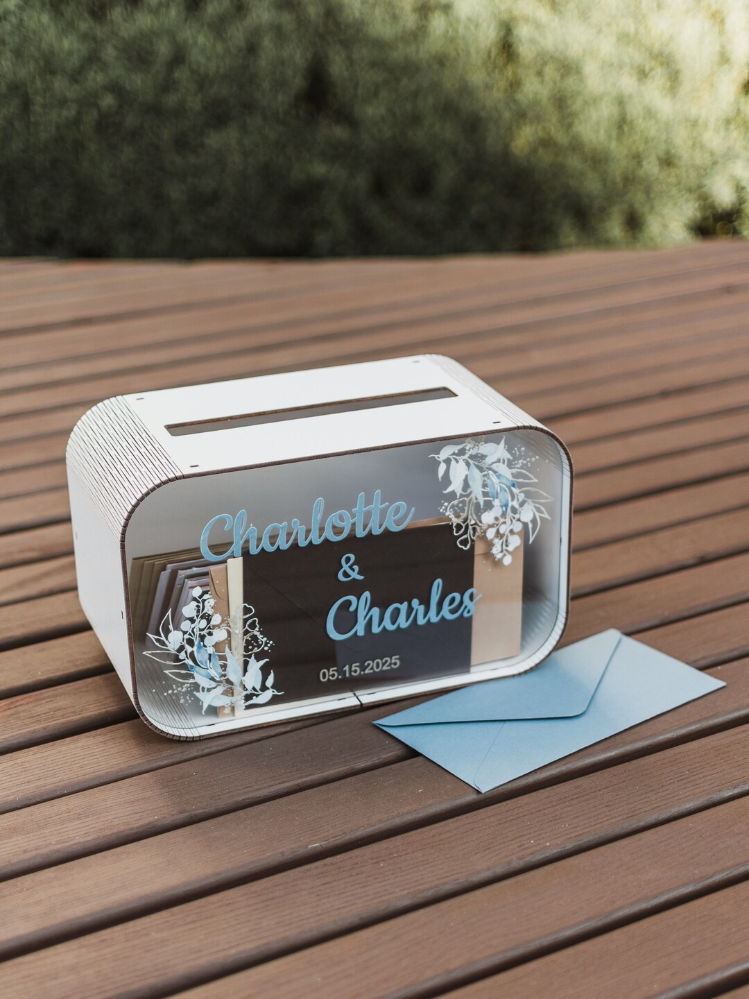 Acrylic Wedding Card Box, Personalized Card Box With Slot for Wedding ...