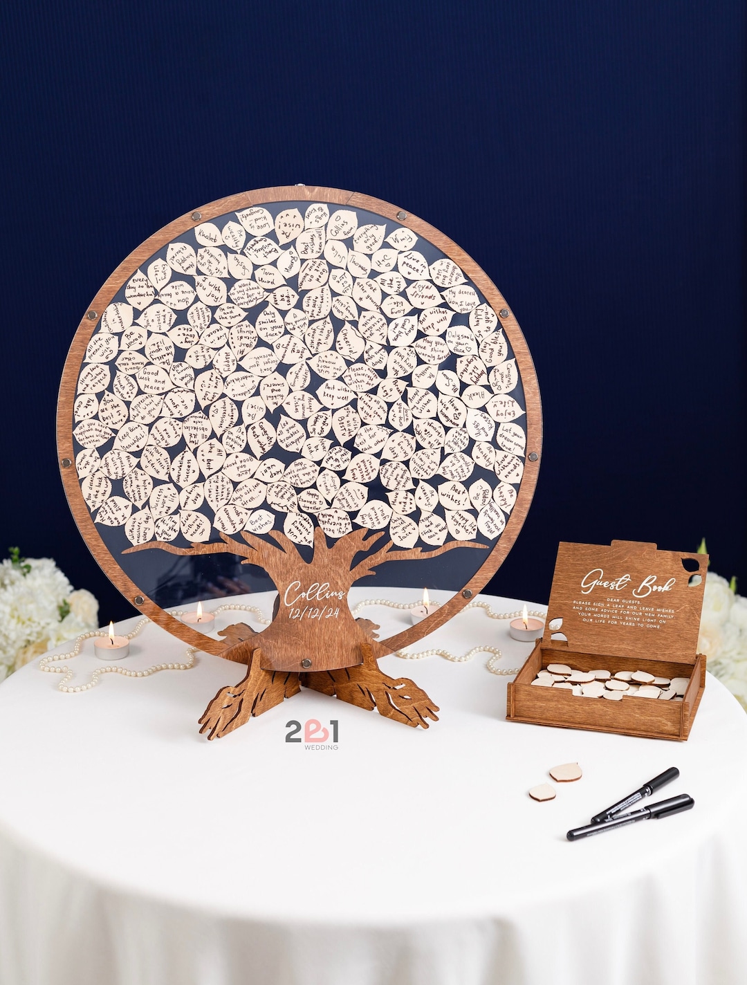 Wedding Guest Book Alternative, Family Tree Guest Book Wedding Wood ...
