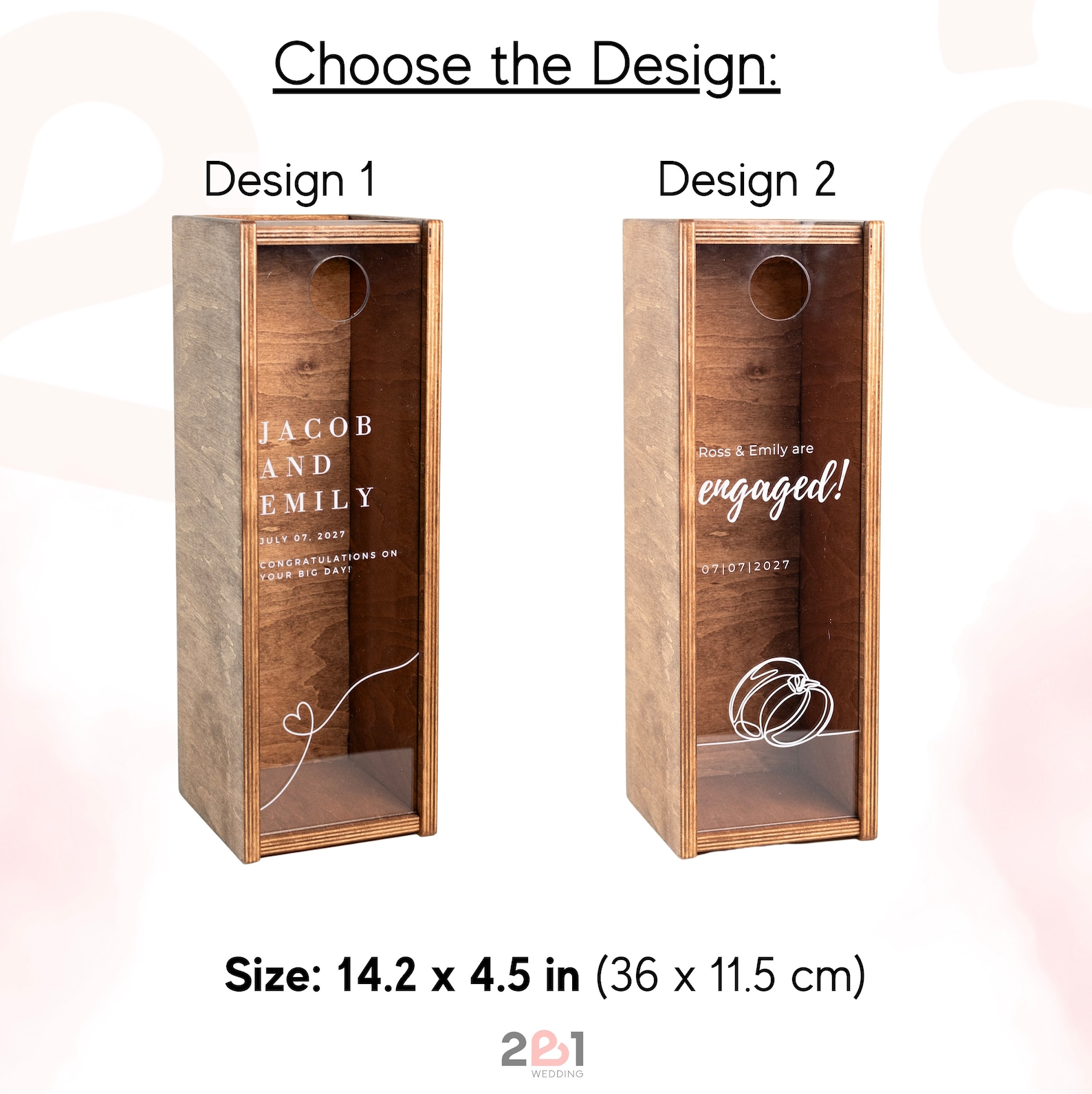 Personalized Wedding Wooden Wine Box, Wine Holder, Engraved Bottle ...