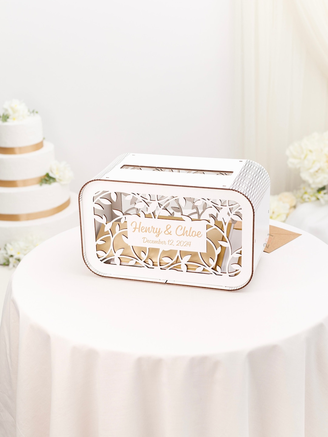 Wedding Card Box With Slot, Personalized Card Box for Wedding, Wedding ...