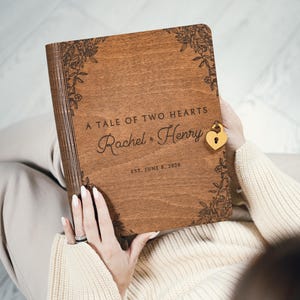 Memory Book for Couples Wood, Keepsake Chest, Personalized Gifts, 5th ...
