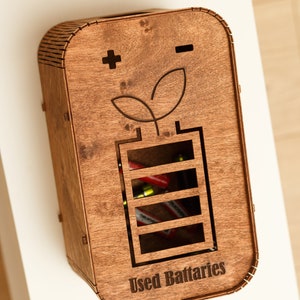 Battery Box, Recycling Batteries Container, Used Batteries Wooden Box ...