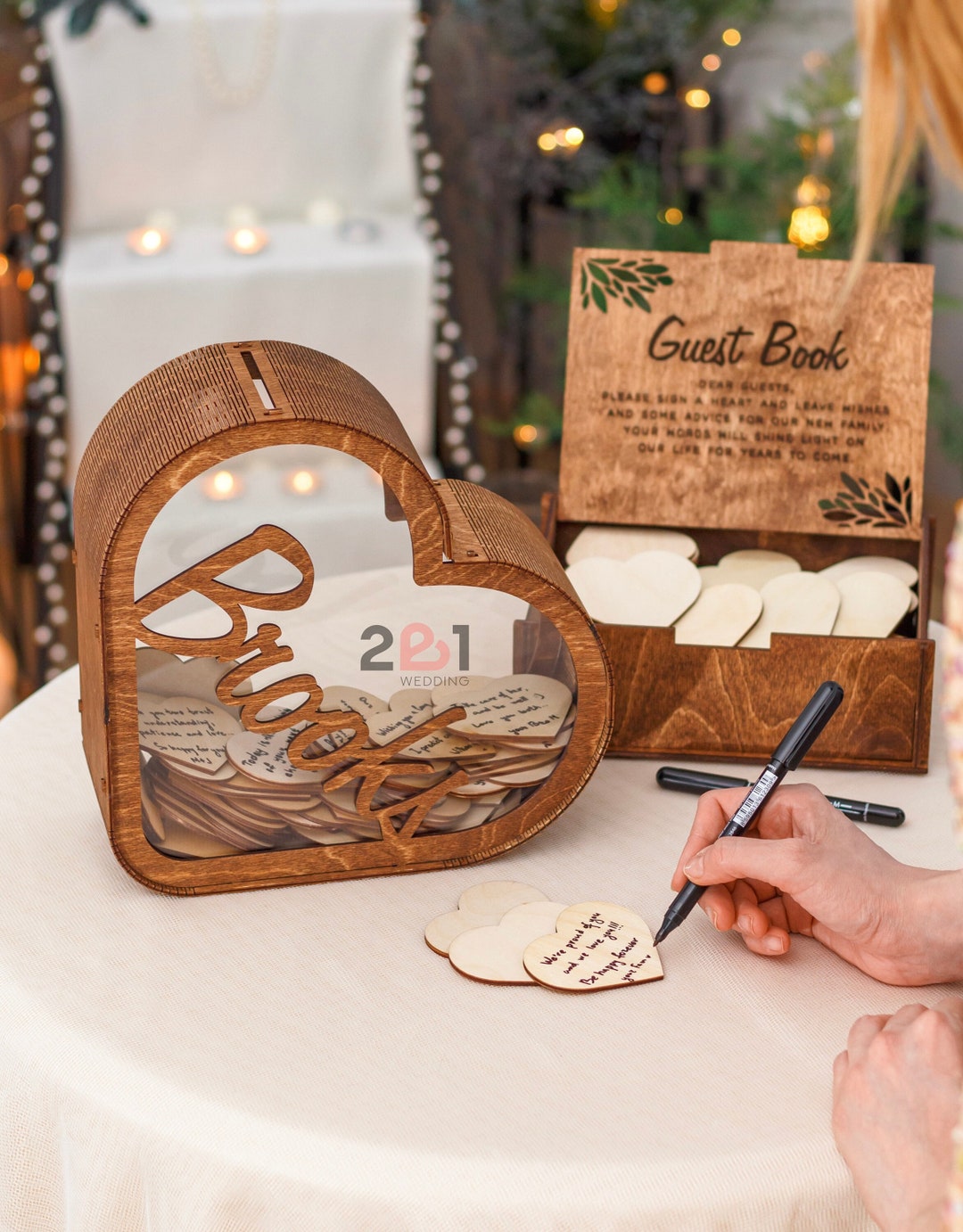 Wedding Guest Book Alternative, Rustic Wedding Guest Book, Personalized ...