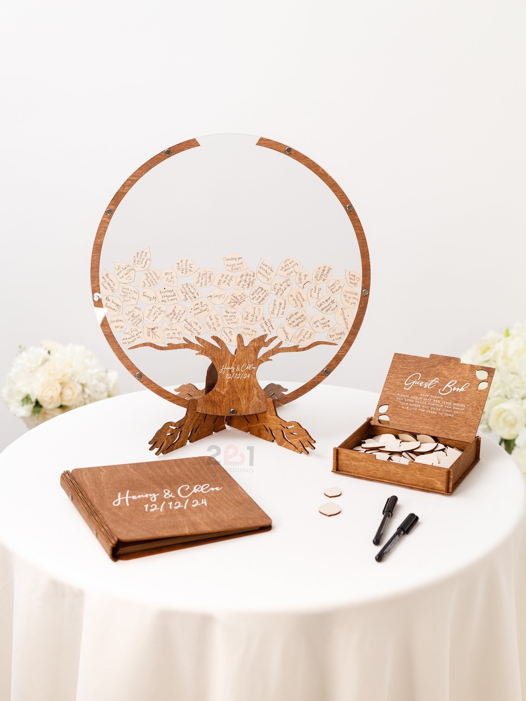 Wedding Guest Book Alternative, Family Tree Guest Book Wedding - Wood ...