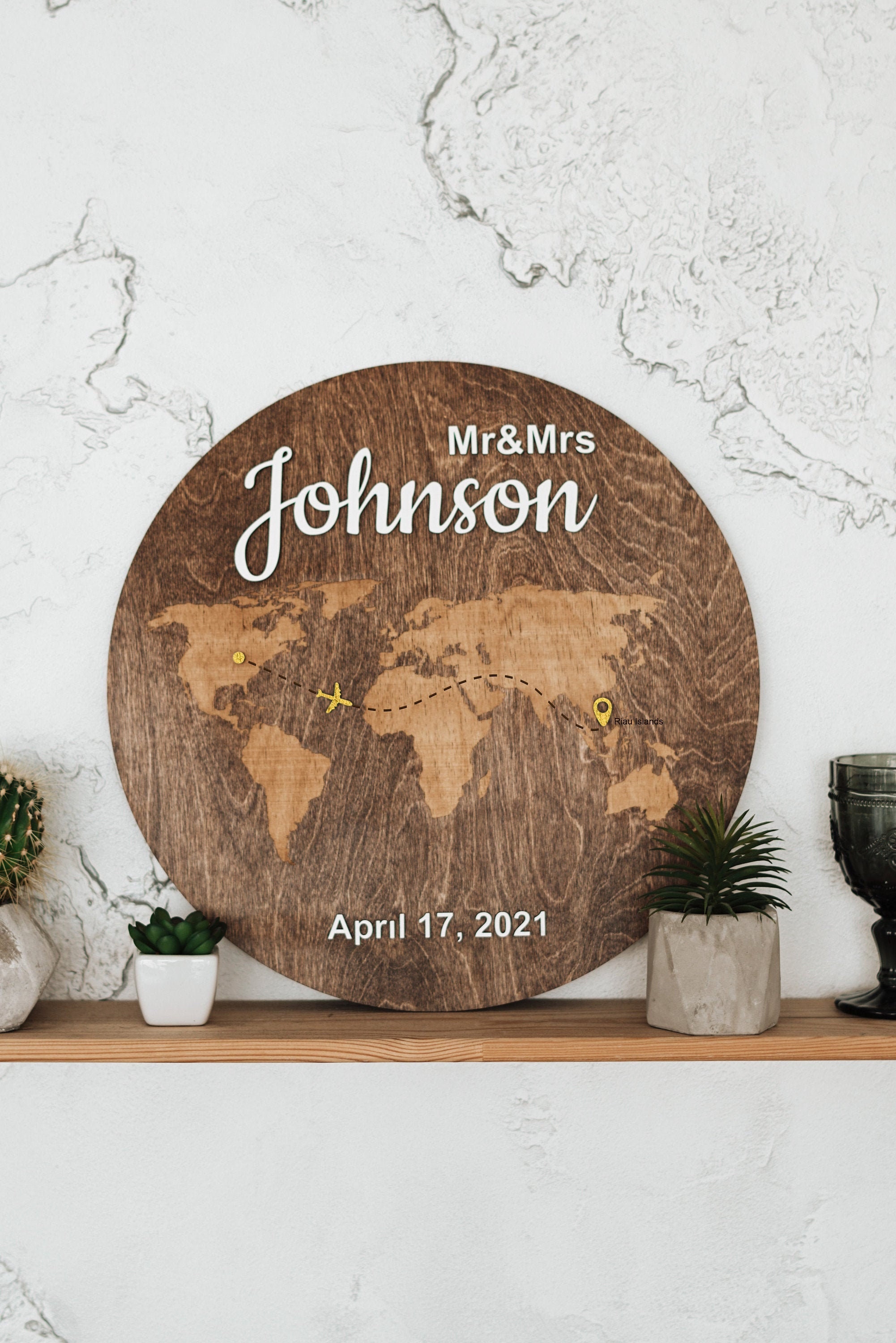 Personalized Travel Print Custom Wedding Trip Honeymoon - Etsy