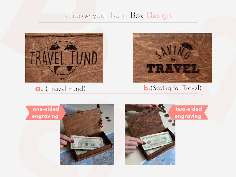 Gift Box Cash Box Travel Fund Money Box Wooden Box for | Etsy