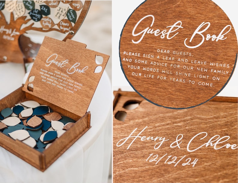 Wedding Guest Book Alternative, Personalized Family Tree Guest Book ...