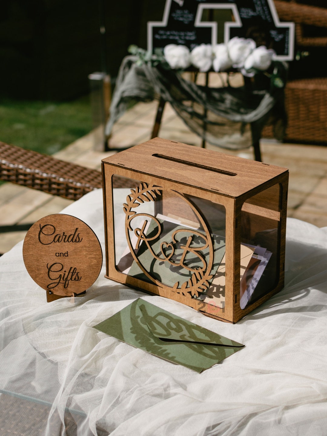 Card Box for Wedding, Wedding Card Box With Slot, Rustic 2b1wedding ...