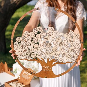 Wedding Guest Book Alternative, Family Tree Guest Book Wedding - Wood ...