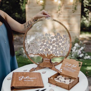 Wedding Tree Guest Book Alternative, Custom Wood Family Sign Guest Book ...