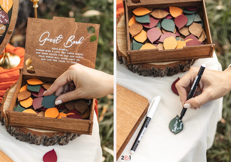 Fall Wedding Guest Book Alternative, Personalized Family Tree Guest ...