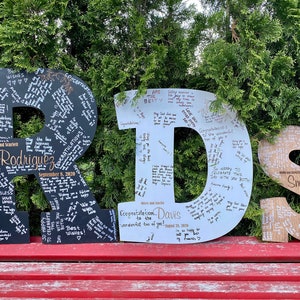 Monogram Wedding Guest Book Letter Sign, Wedding Guest Book ...