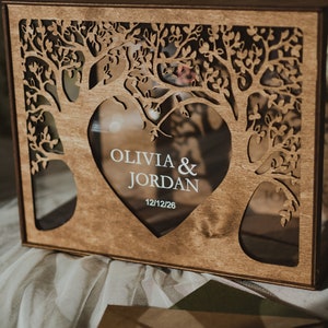 Wedding Card Box, Family Tree Card Box With Slot for Wedding, Rustic ...