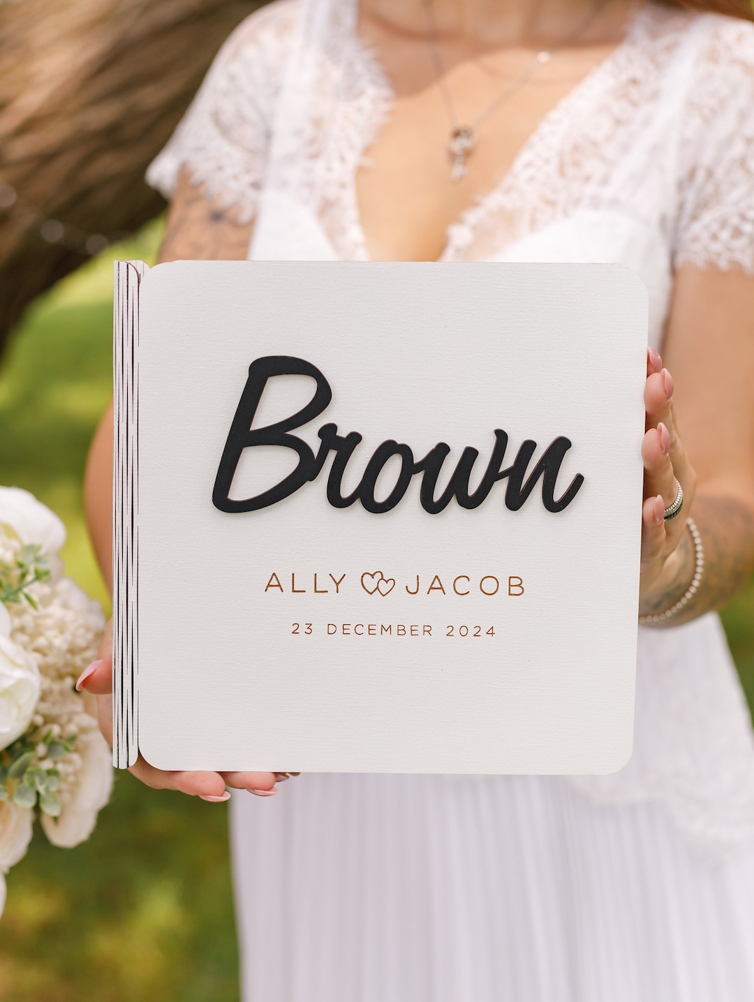 Personalized Wedding Guest Book, Wedding Signing Book Traditional Guest ...