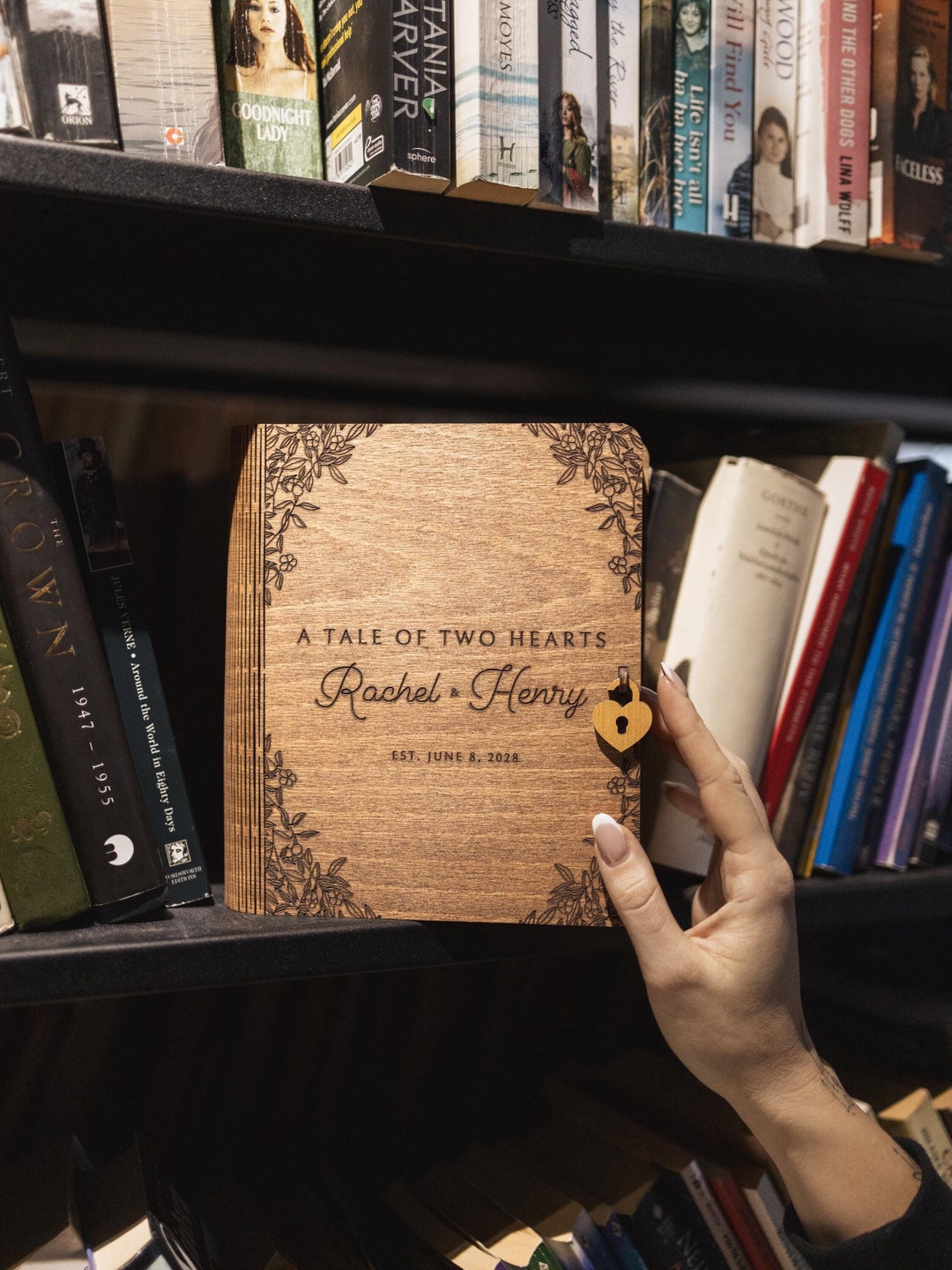 Memory Book Box for Couples Wood With Lock, Personalized Valentine's ...