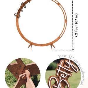 Ceremony Arch, Circle Wedding Arch Frame, Wooden Arch for Outdoor ...
