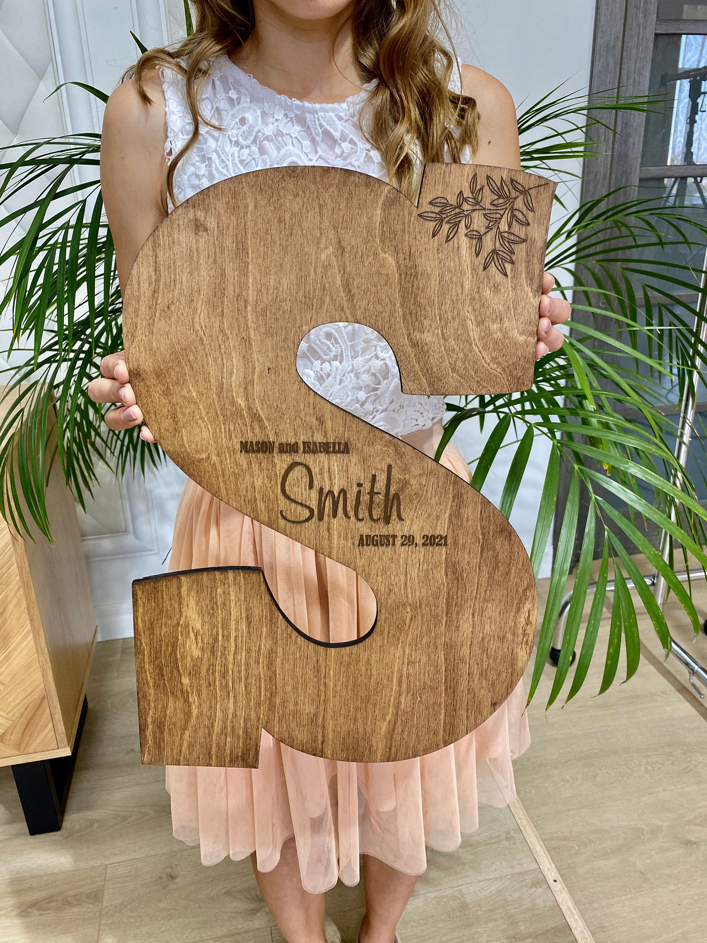 Monogram Wedding Guest Book Letter Sign, Wedding Guest Book ...