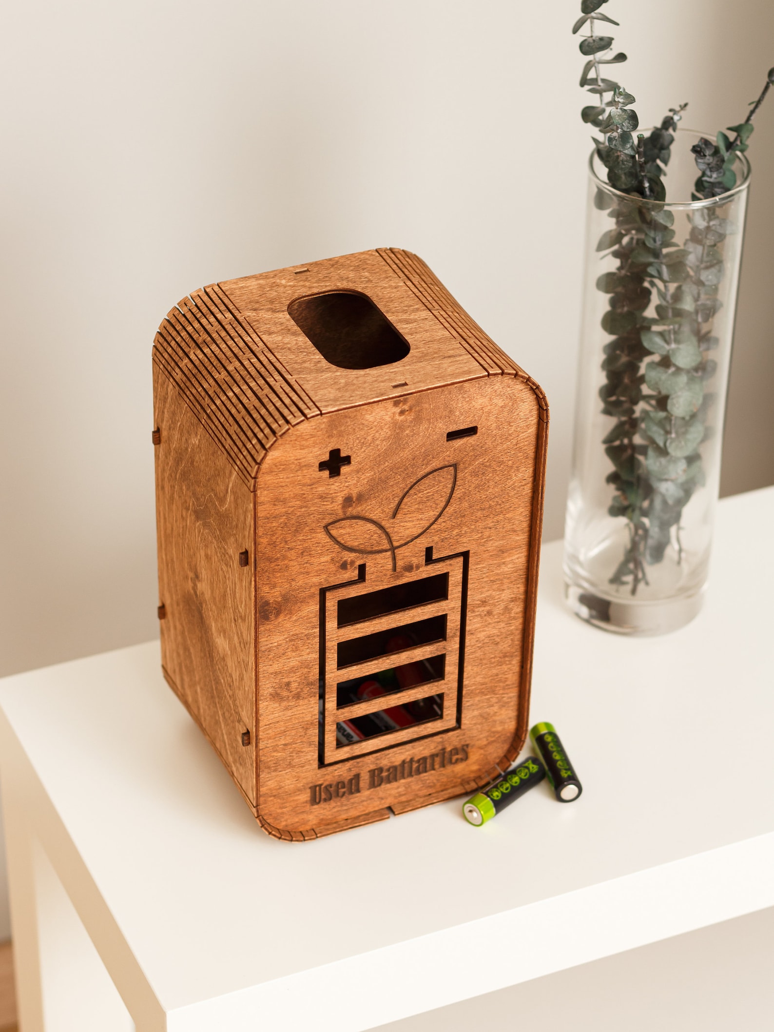 Battery Box, Recycling Batteries Container, Used Batteries Wooden Box ...