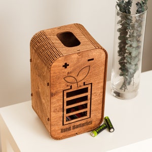 Battery Box, Recycling Batteries Container, Used Batteries Wooden Box ...