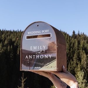 Wedding Post Box Card Box With Slot, Acrylic Card Box With Print ...