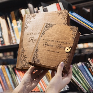 Memory Book Box for Couples Wood With Lock, Personalized Valentine's ...
