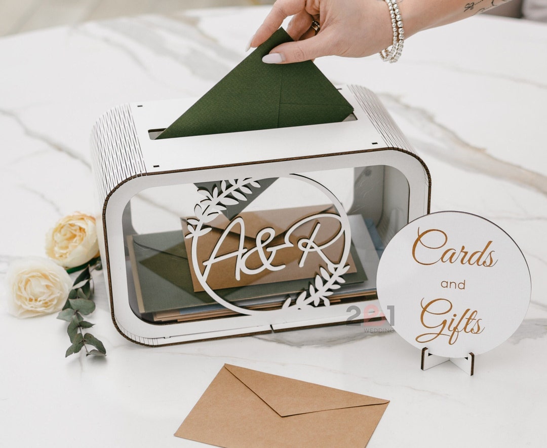 Personalized Wedding Card Box, Reception Money Box for Cards, Wooden ...