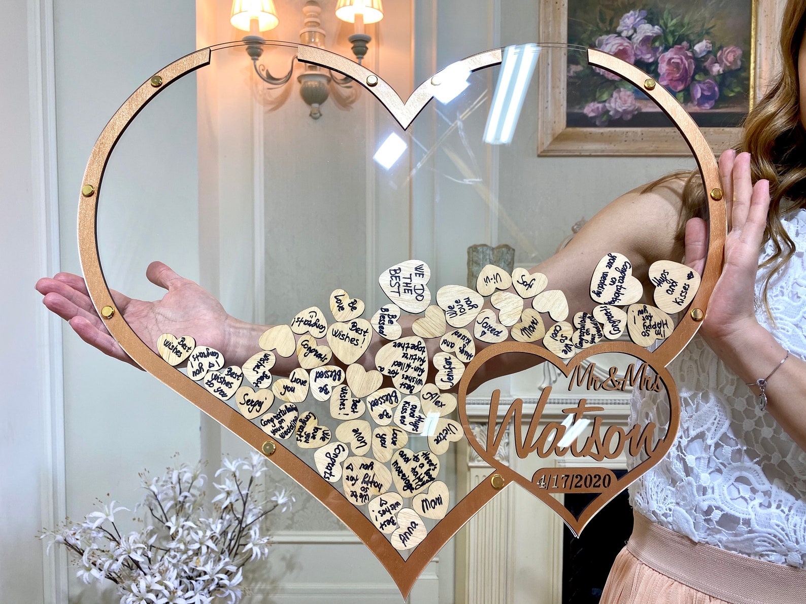 Heart Wedding Guest Book Custom Wedding Guest Book Wedding - Etsy