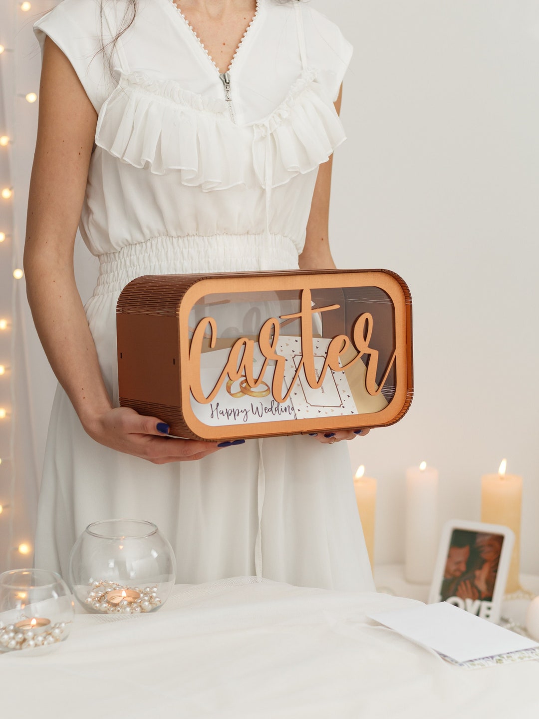 Card Box for Wedding, Wedding Card Box, Personalized Keepsake Box ...