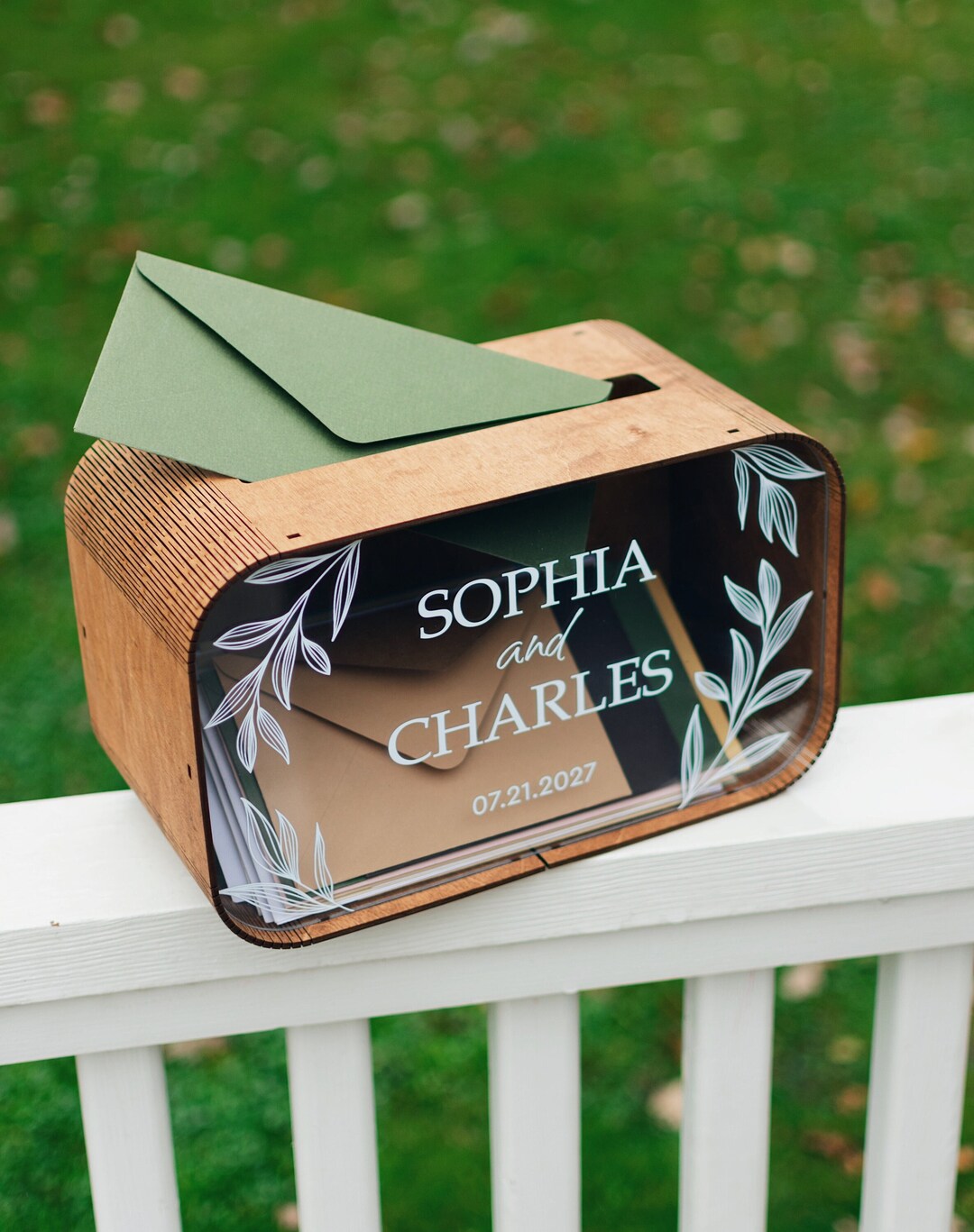 Acrylic Wedding Card Box, Personalized Card Box With Slot for Wedding ...